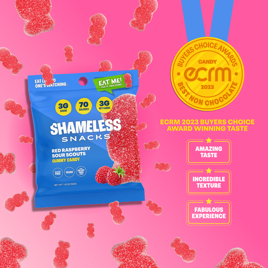 Red Raspberry Sour Scouts Gummies – Shameless Snacks