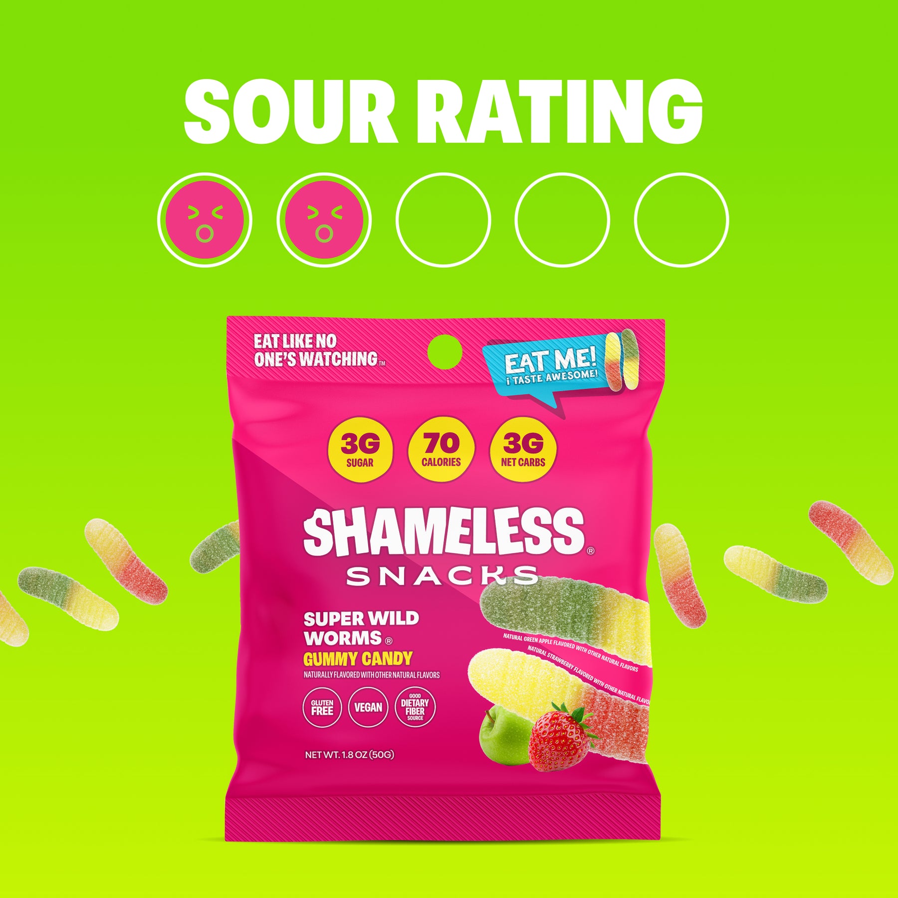 Super Wild Worms Gummy Candy – Shameless Snacks