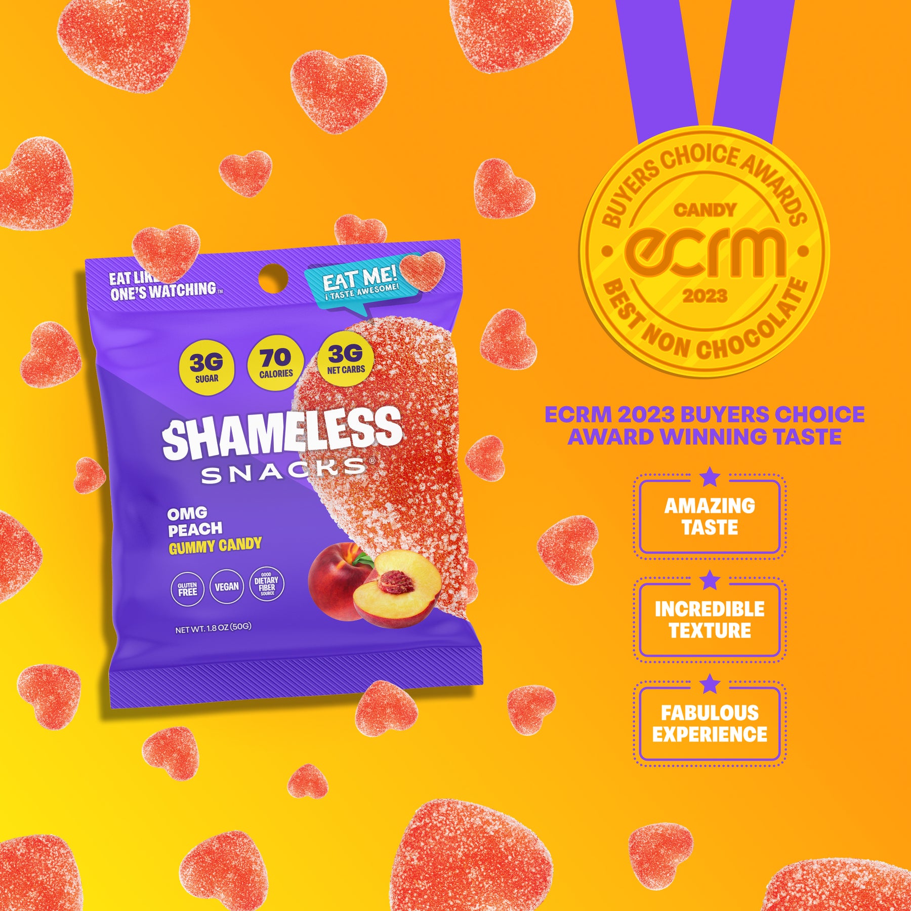 OMG Sour Peach Gummies – Shameless Snacks