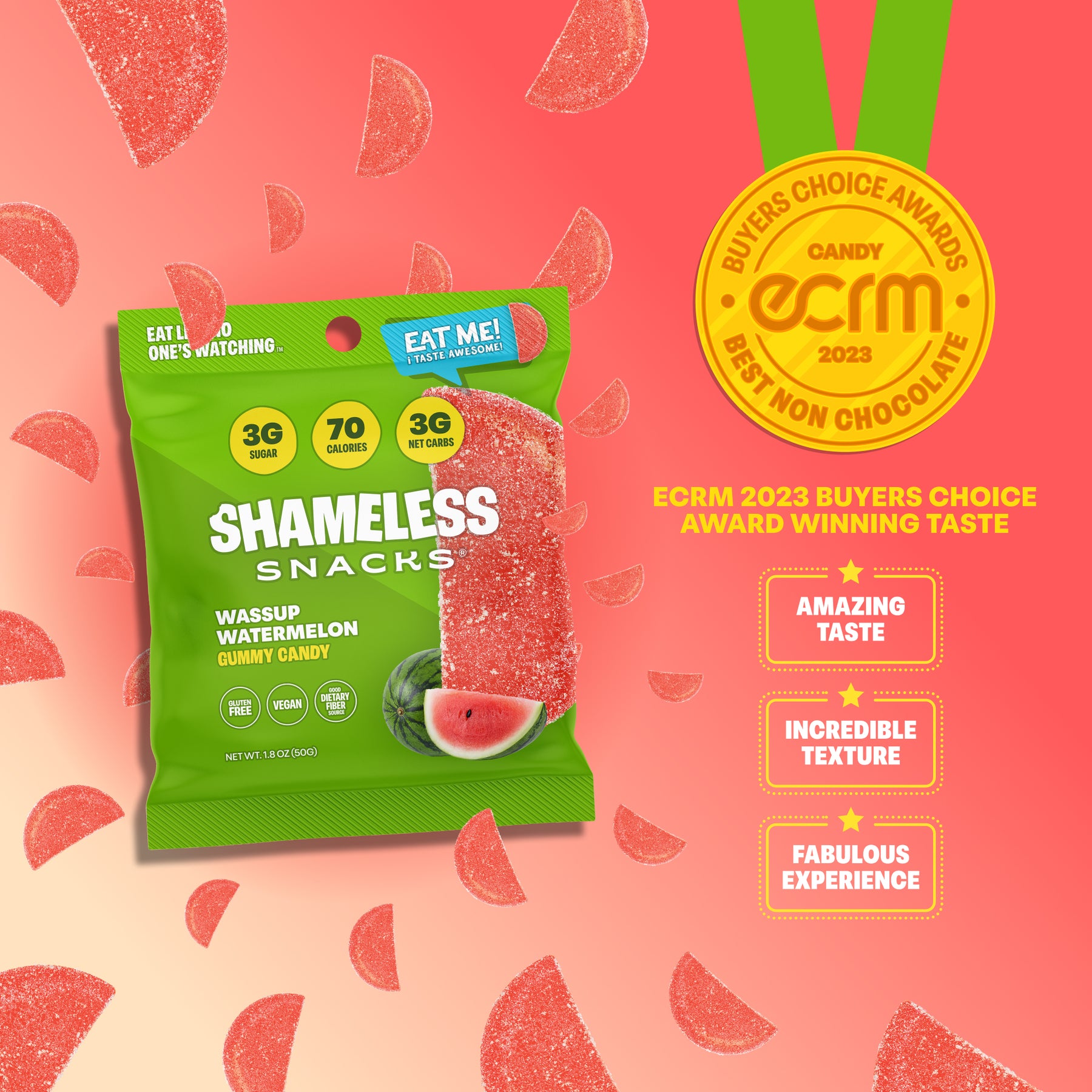 Shameless Snacks Wassup Watermelon Gummies