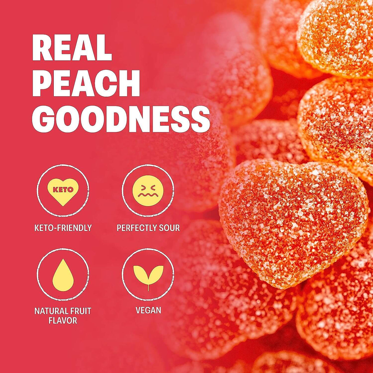 Shameless Snacks OMG Sour Peach Gummies